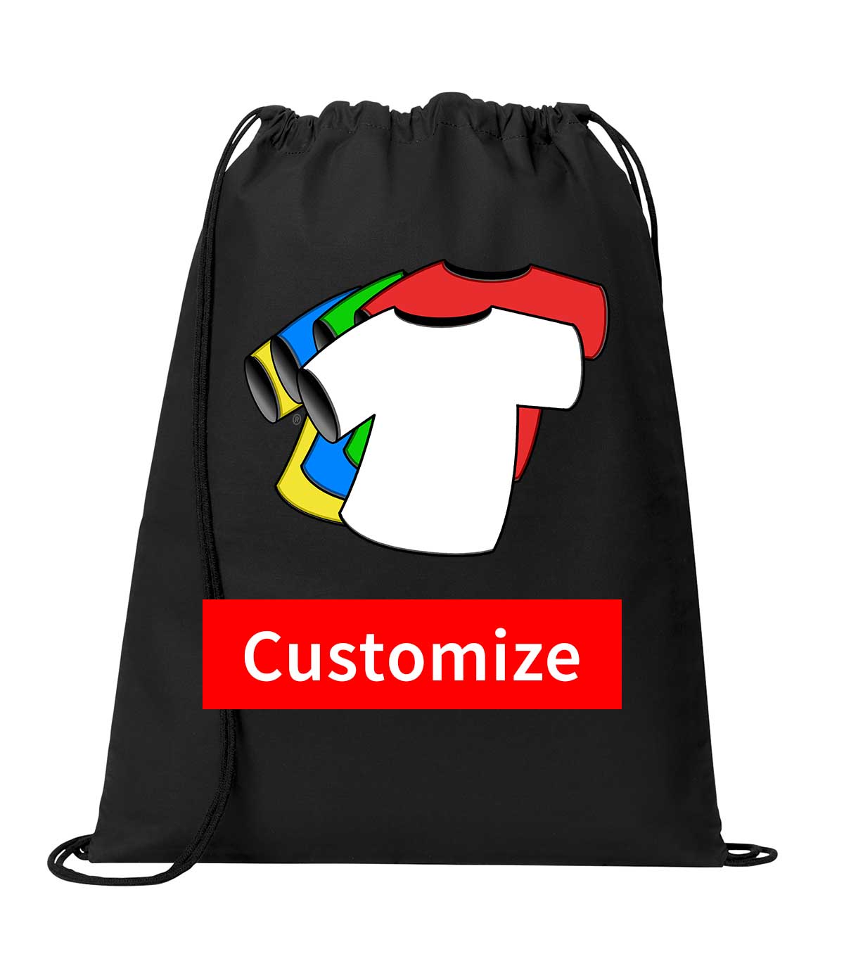 Custom Cotton Cinch Bag draw string straps 100% cotton black bag – ShirtMile